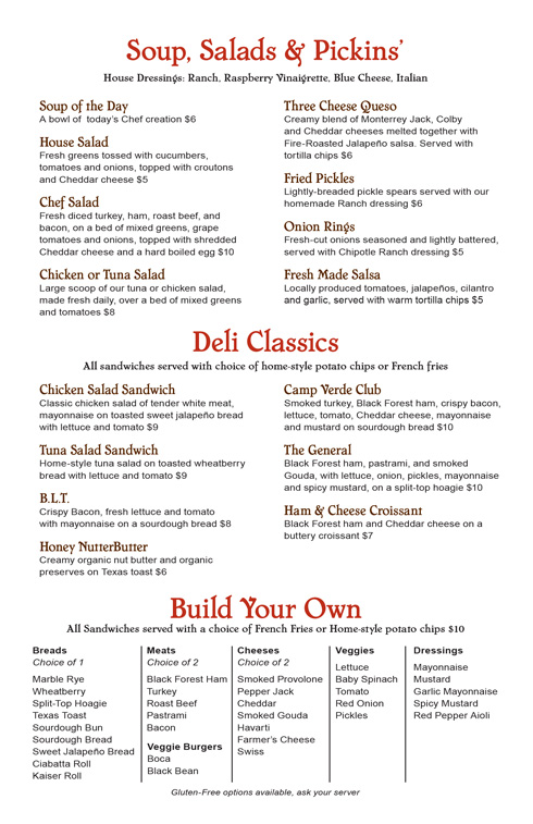 Restaurant | Camp Verde General Store - Camp Verde, Texas